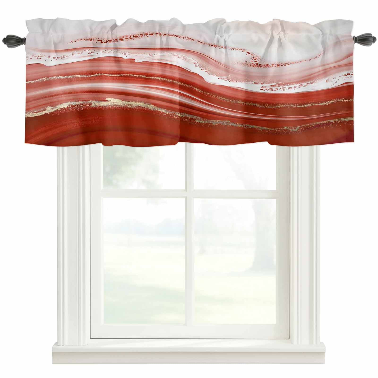 Abstract Fluid Art Valances for Windows Vintage Red Gradient Oil ...