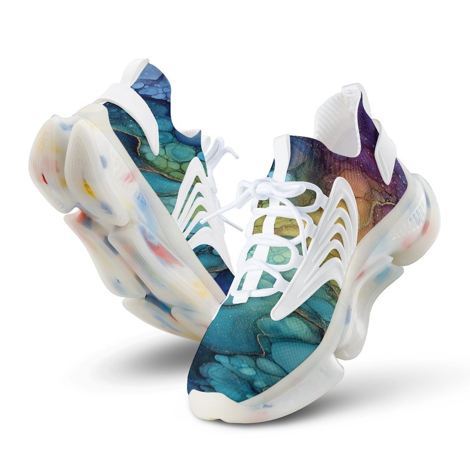 Abstract Fluid Art Walking Shoes for Men Woman Lightweight Tennis ...