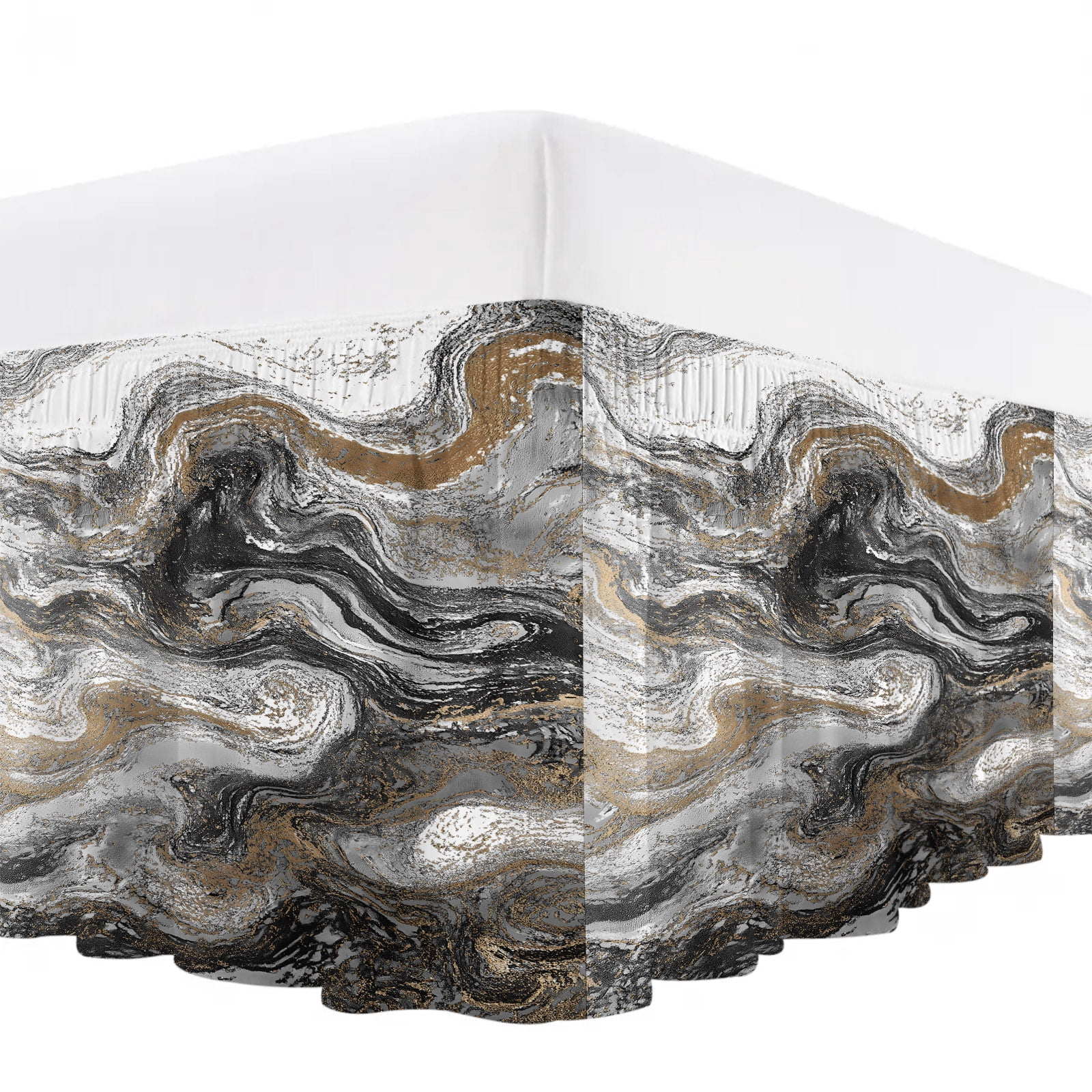 Abstract Fluid Bed Skirt Bed Skirts Queen Size 18 Inch Drop, Vintage ...