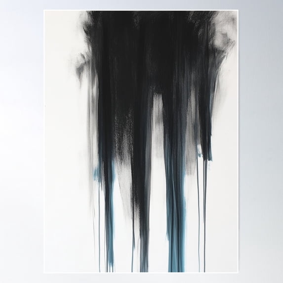Abstract Fluid - Black And Blue Poster Wall Art Modern Wall Decor For ...
