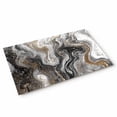 Abstract Fluid Door Mat Vintage Gold Black Marble Texture Non Slip ...