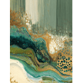 Abstract Fluid Gold Green Emerald Veins Canvas Print for Living Room ...