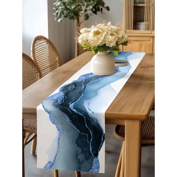 Abstract Fluid Gradient Art Table Runner 70 Inches Long,Kitchen Dining ...