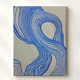 Abstract Fluid Lines Postercobalt Blue & Beige Rhythmic Pattern Art ...