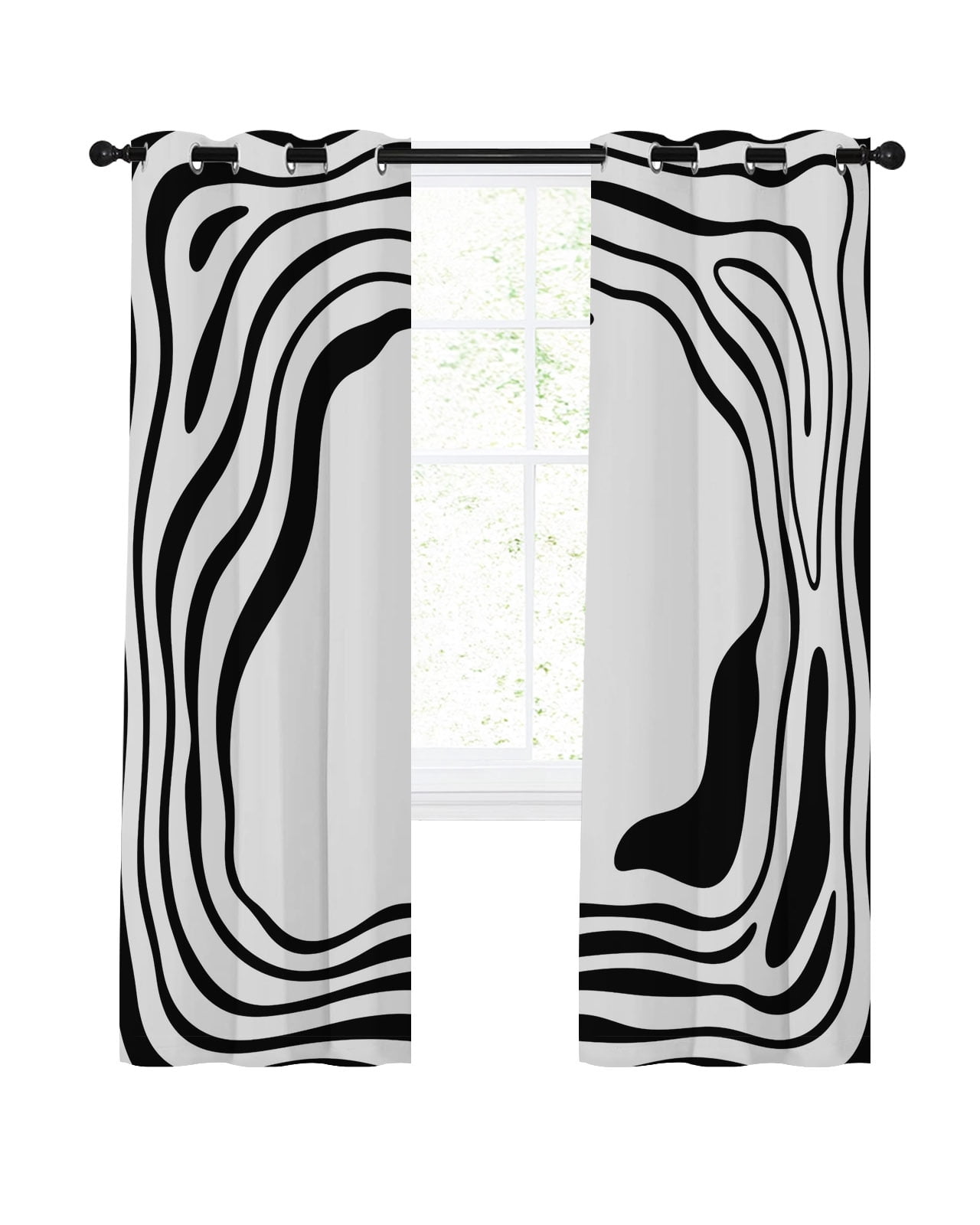 Abstract Fluid Pattern Blackout Curtains for Bedroom Living Room ...