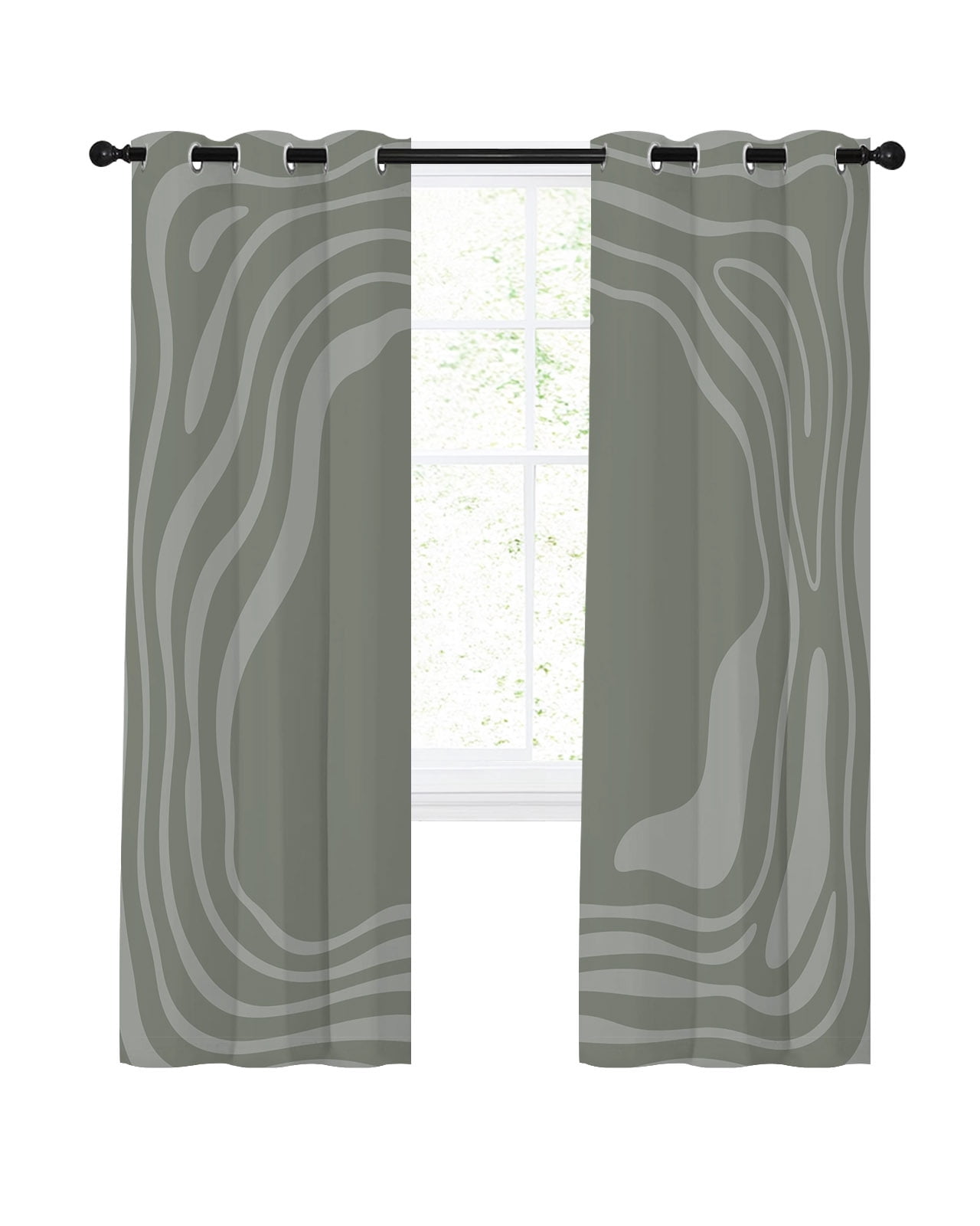 Abstract Fluid Pattern Blackout Curtains for Bedroom Living Room ...