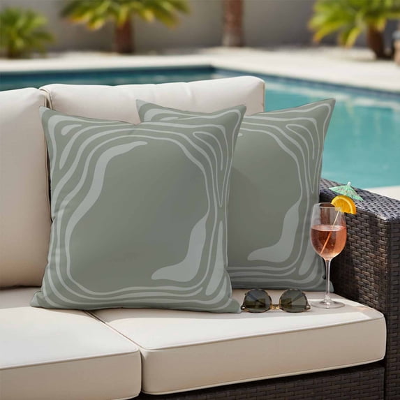 Abstract Fluid Pattern Outdoor Waterproof Throw Pillow Covers Set of 2 ...