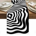 Abstract Fluid Pattern Table Runner, Modern Minimalist Black White ...