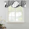 Abstract Fluid Pattern Tie Up Valances Curtain, Modern Minimalist Black ...