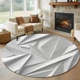 Abstract Folded Paper 5FT Round Area Rugs for Living Room Art ...