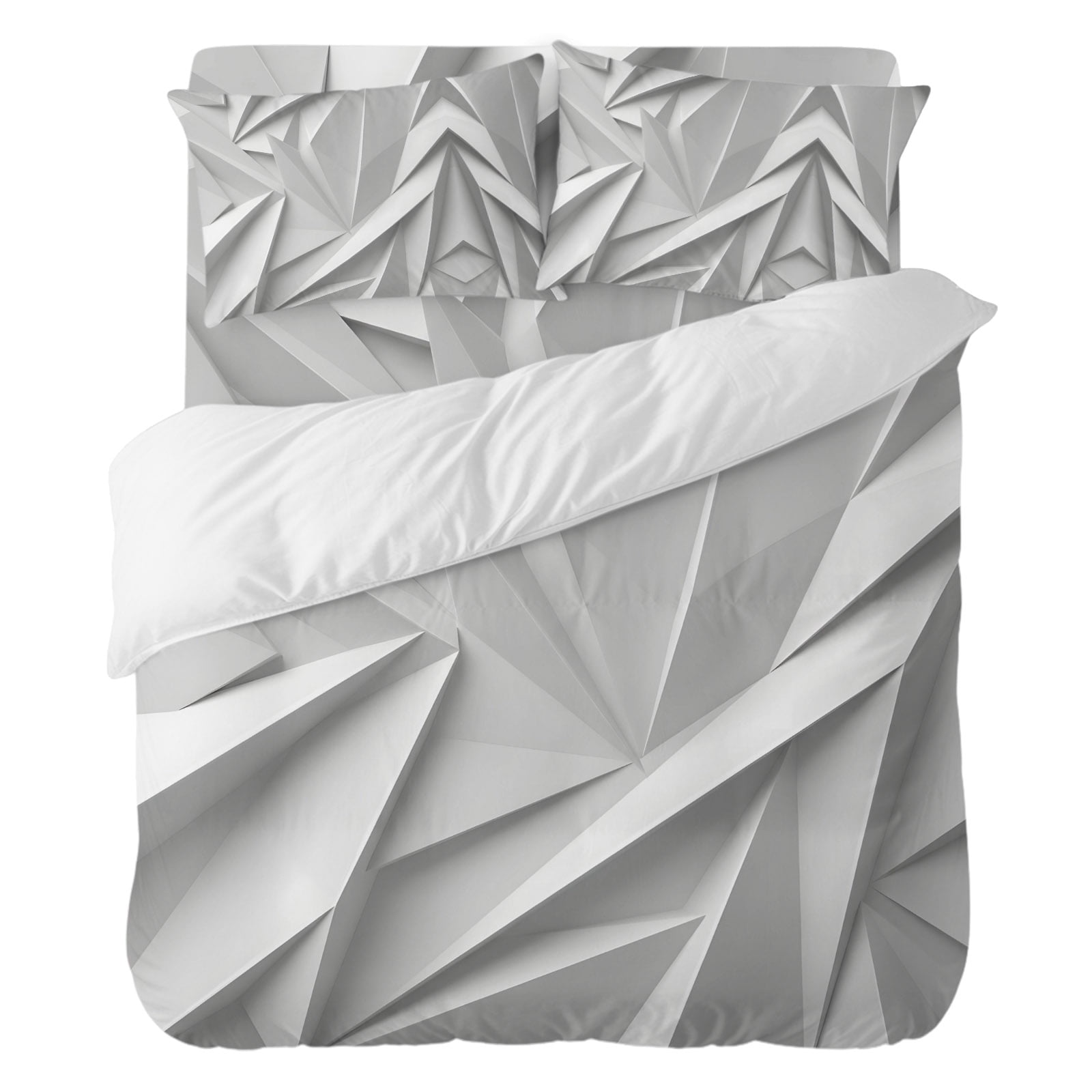 Abstract Folded Paper Bedding Duvet Cover Set Twin Size 4 Pieces, Art ...