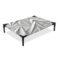 Abstract Folded Paper Elevated Dog Bed, Art Minimalist Silver 3D Relief ...