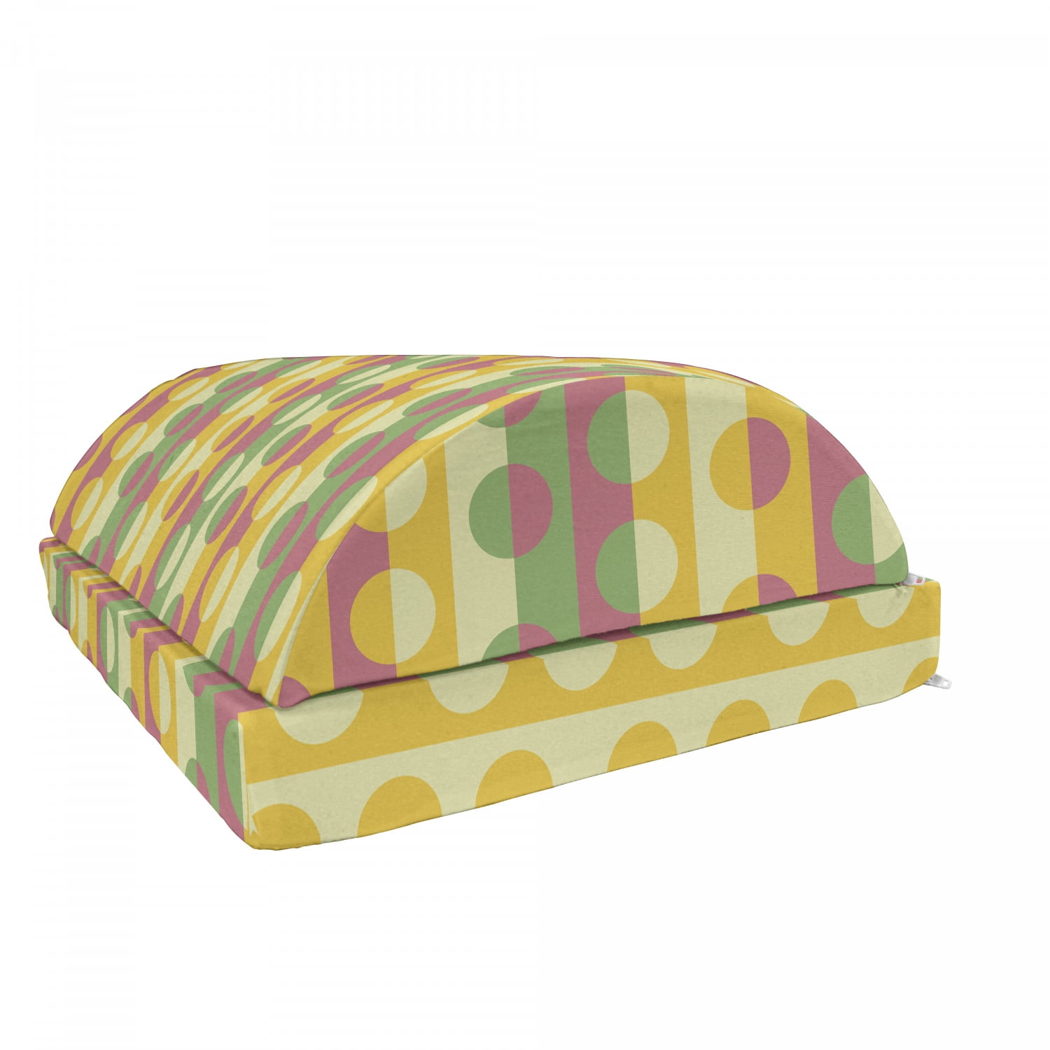 Abstract Foot Rest, Retro Textured Circle Geometric Shapes over Striped ...