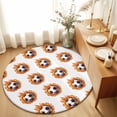 Abstract Football Red Flame Round Area Rug 3ft,Living Room Rug Non-Slip ...