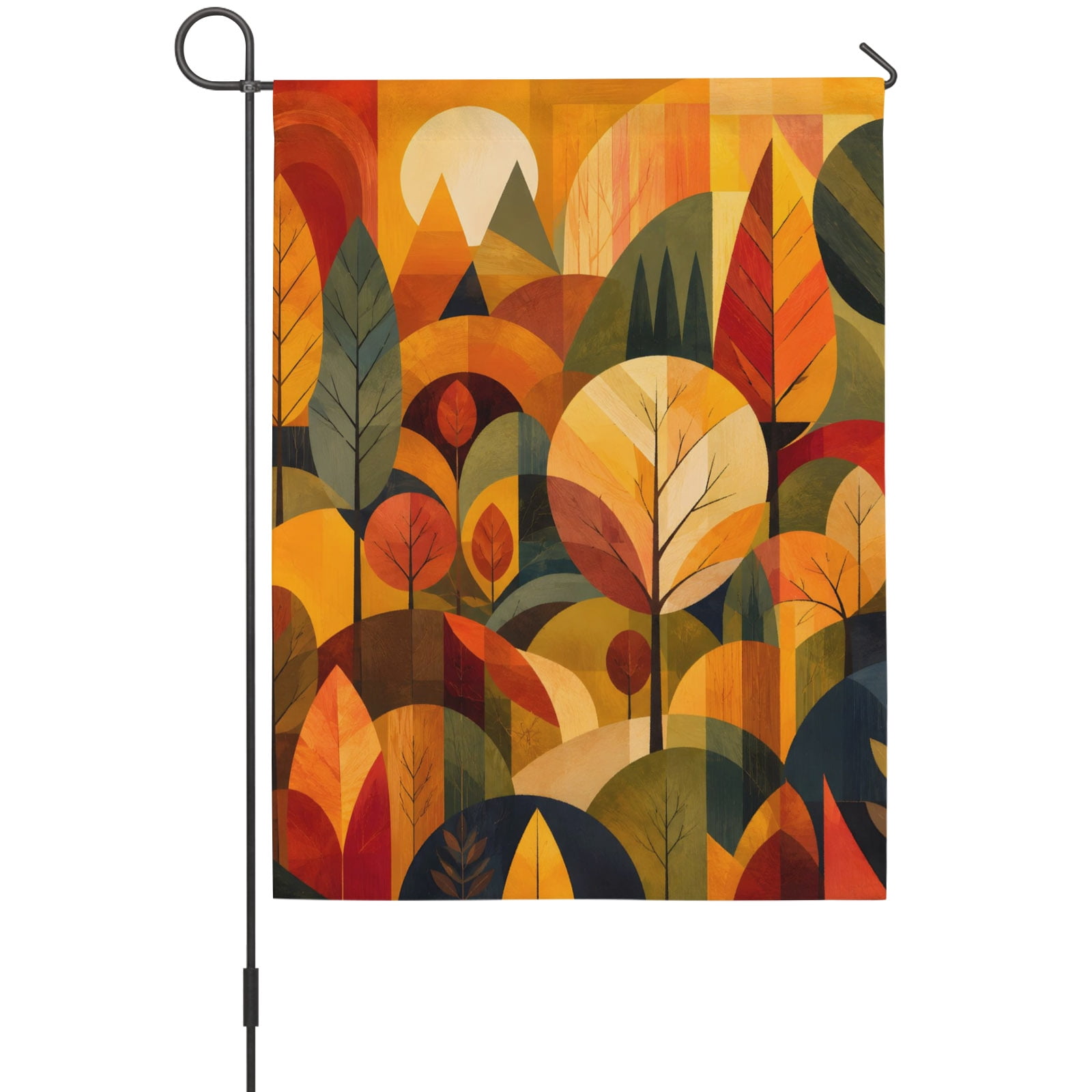 Abstract Forest House Flags For Outdoor, Boho Fall Geometric Pointed ...