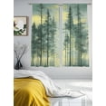 Abstract Forest Pine Tree Chiffon Sheer Curtains 63 Inches Long Oil ...