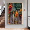 Abstract Forest Scene Art Colorful Tree Art Modern Wall Decor Vibrant ...