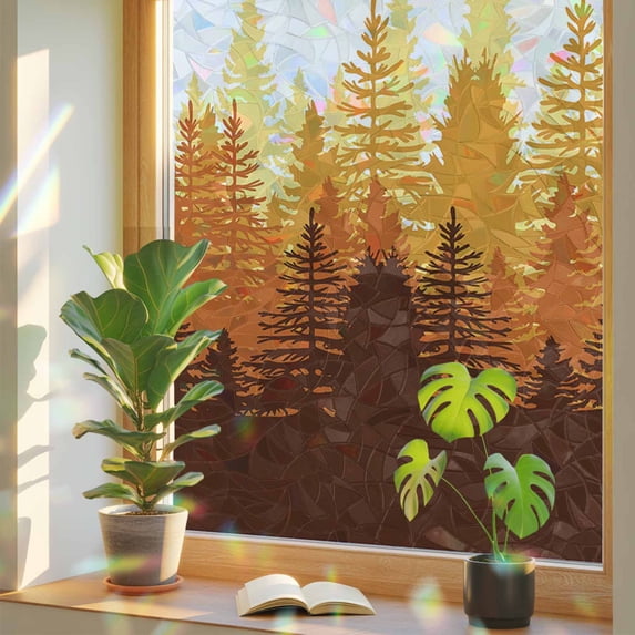 Abstract Forest Tree Shadow Window Privacy Film, Rainbow Film ...