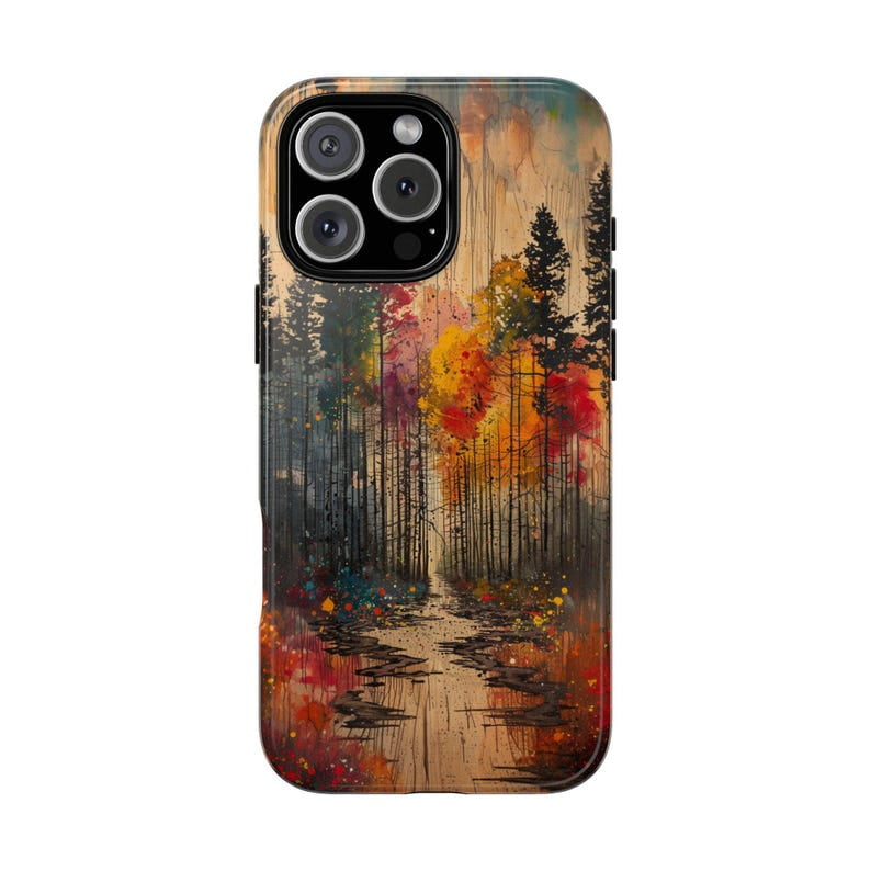 Abstract Forest Trees Fall Season Painting Scenic Landscape Phone Case ...