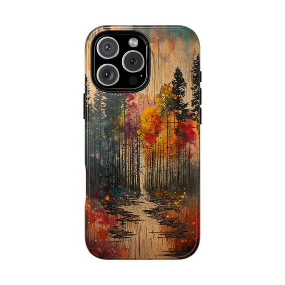 Abstract Forest Trees Fall Season Painting Scenic Landscape Phone Case ...