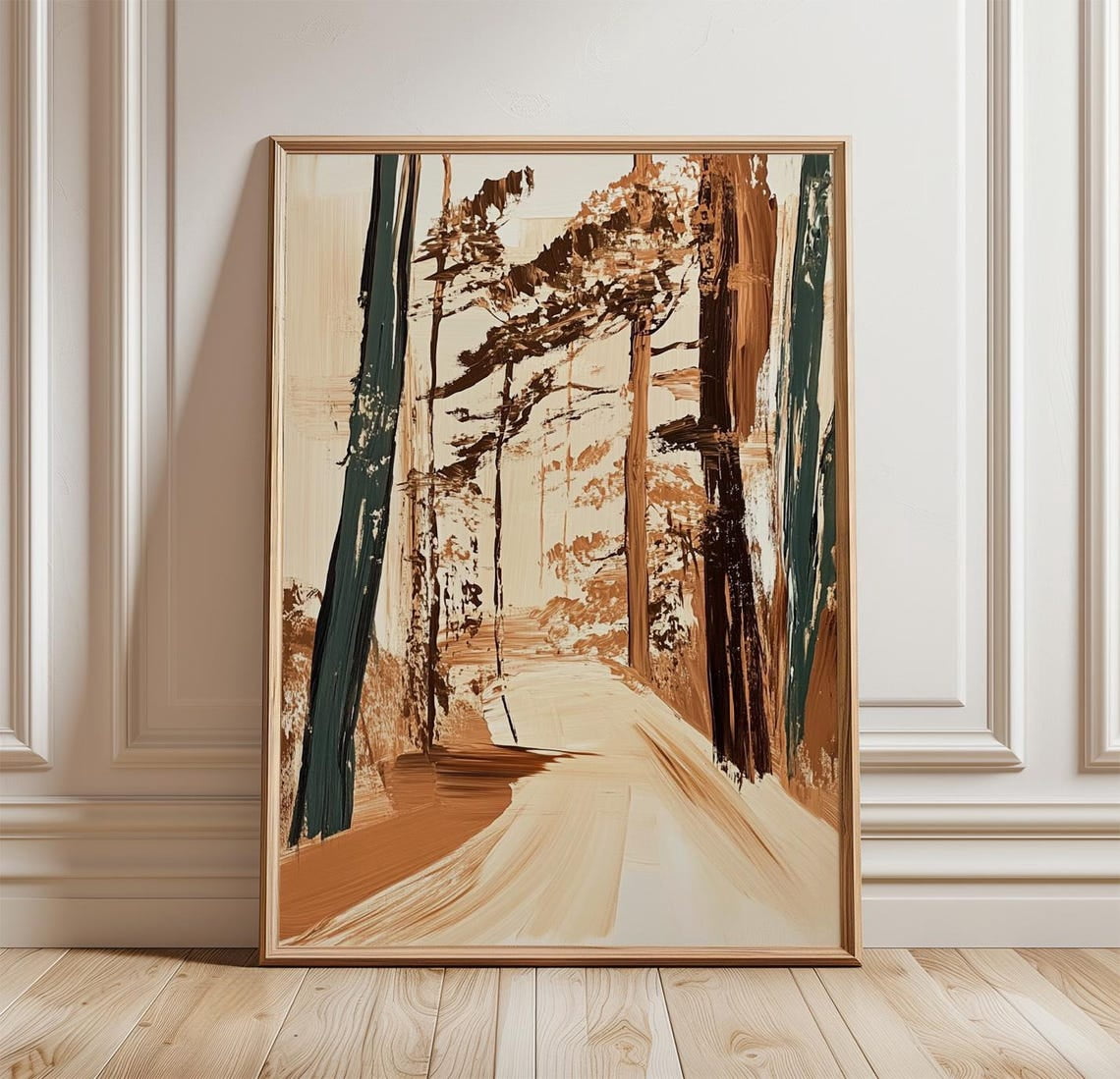Abstract Forest Woodland Path Wall Art Modern Nature Landscape Decor ...