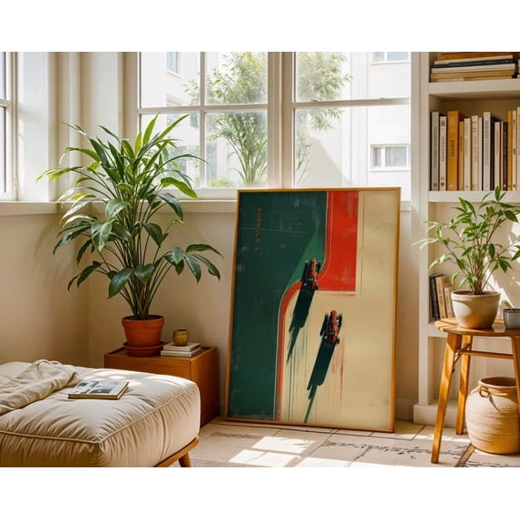 Abstract Formula 1 Racing Car Canvas Art Poster - 12x18 Inch UNFRAMED ...