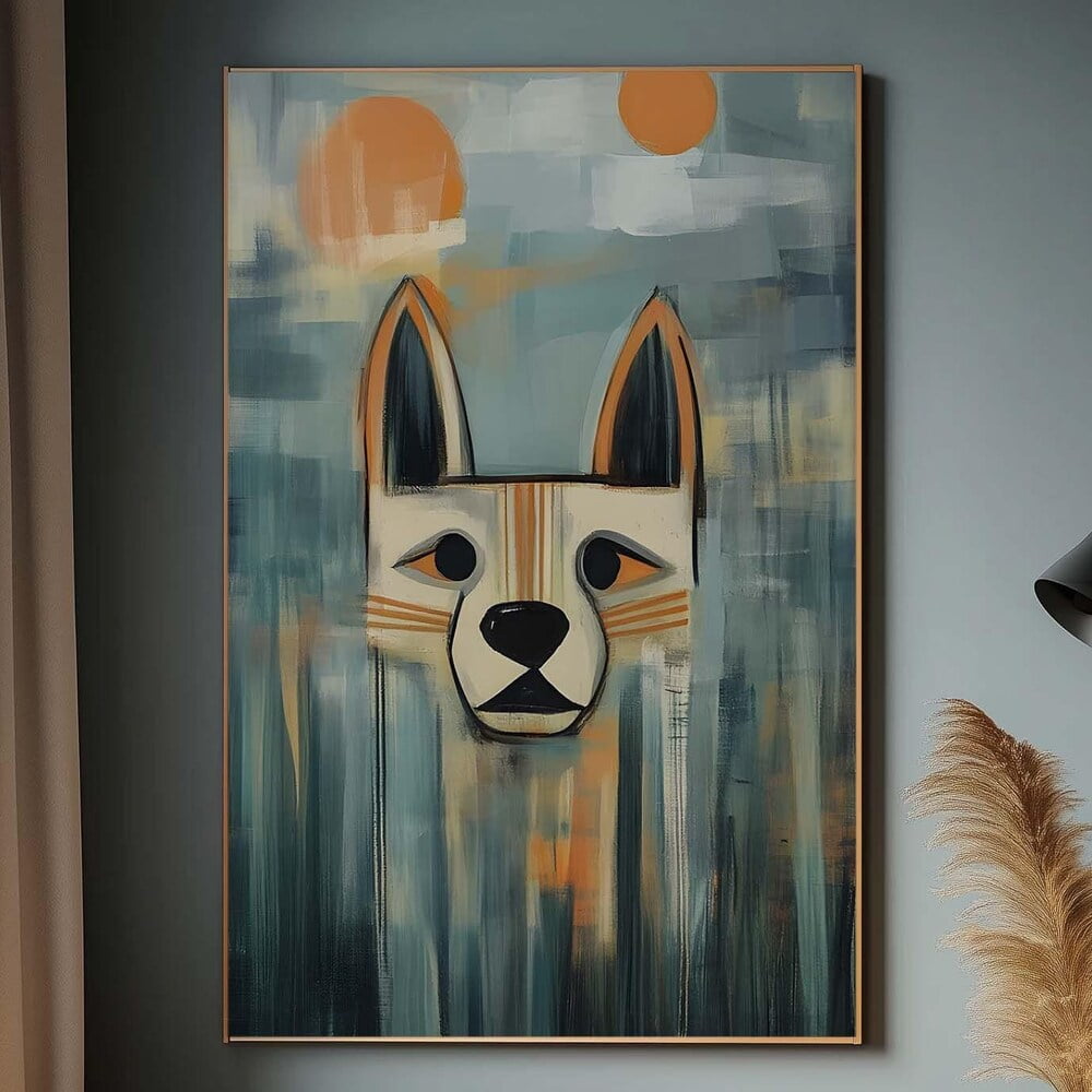 Abstract Fox Wall Art Modern Geometric Animal Poster Earth Tones ...