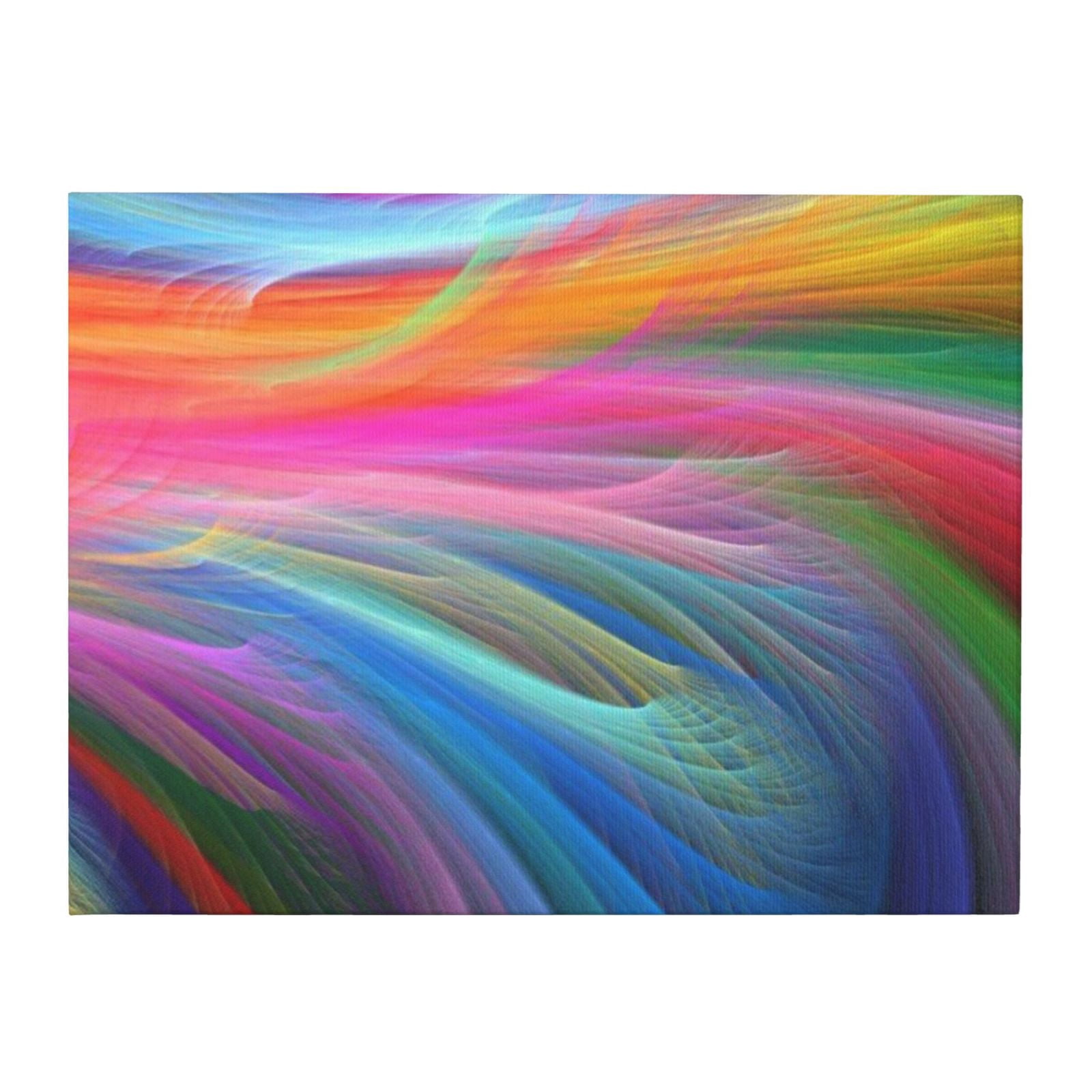 Abstract Fractall Rainbow Canvas Wall Art Prints Wall Art Wall Hanging ...