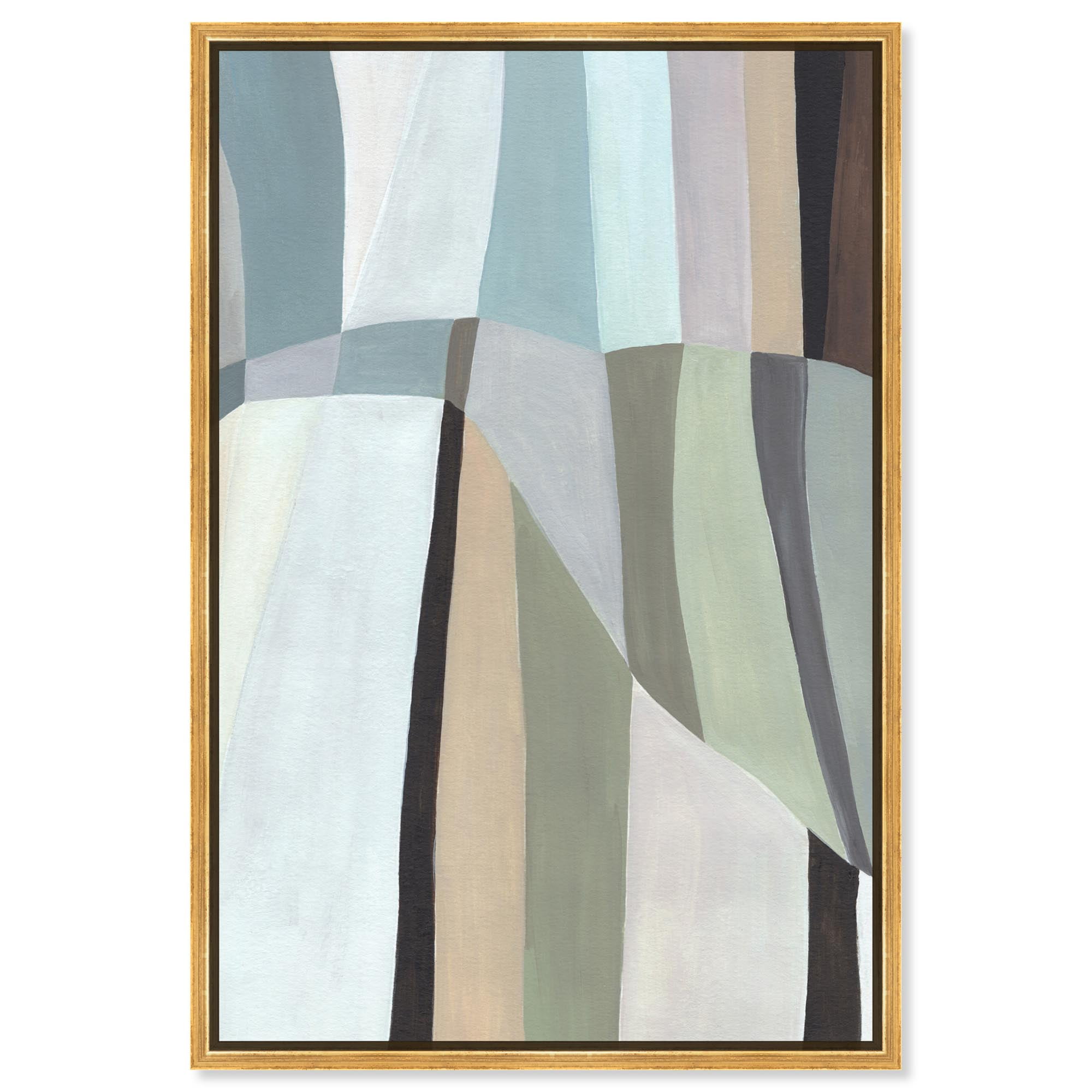 Abstract Fragments I Canvas Contemporary Art by Art Remedy, Gold Frame ...