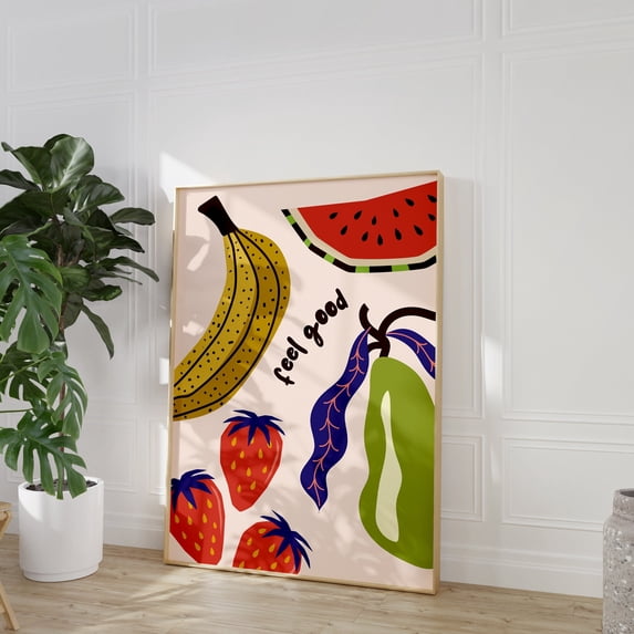 Abstract Fruit Print Retro Kitchen Wall Art Home Decor Office Wall Art ...