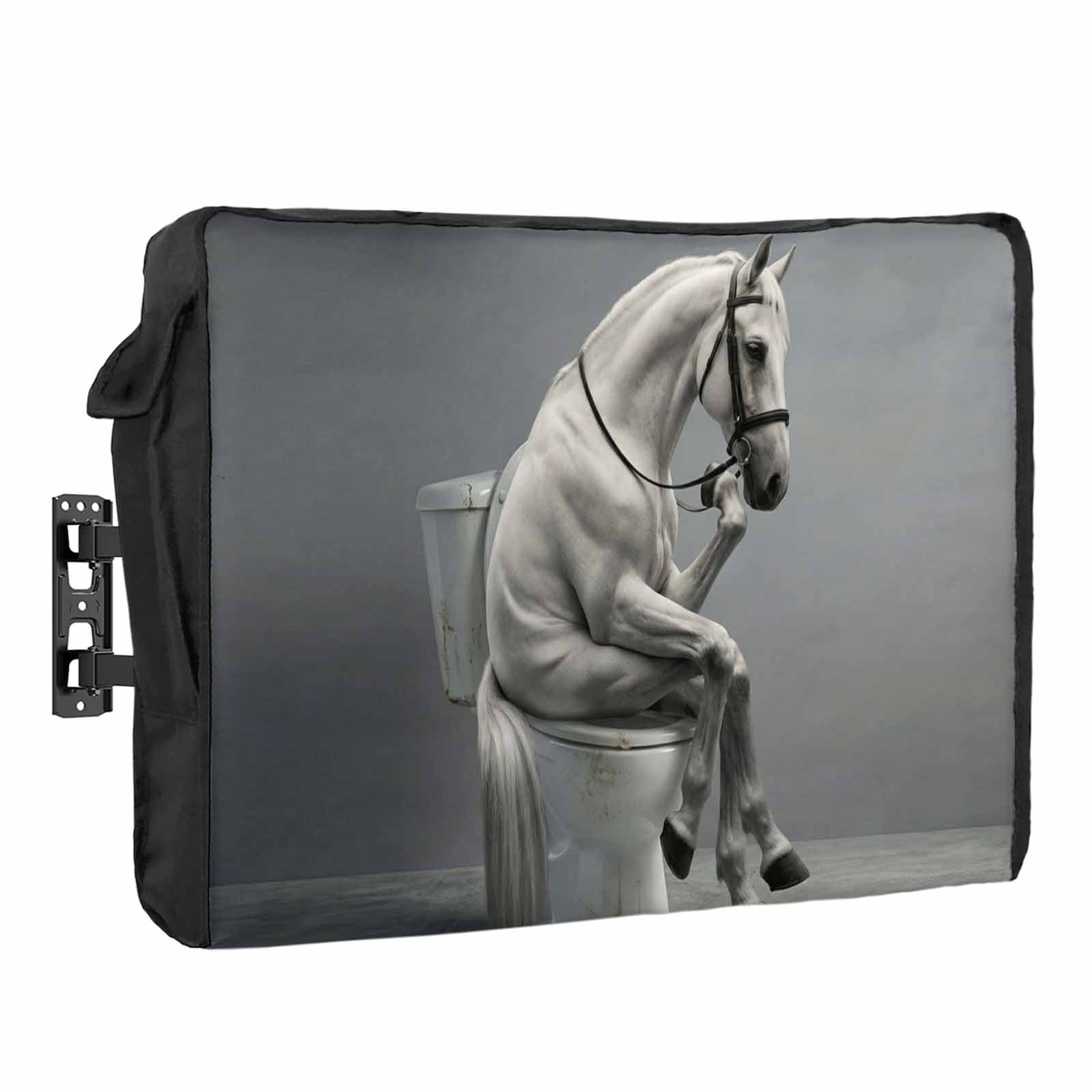 Abstract Funny Animal Waterproof Outdoor TV Cover, Horse Sitting on The ...
