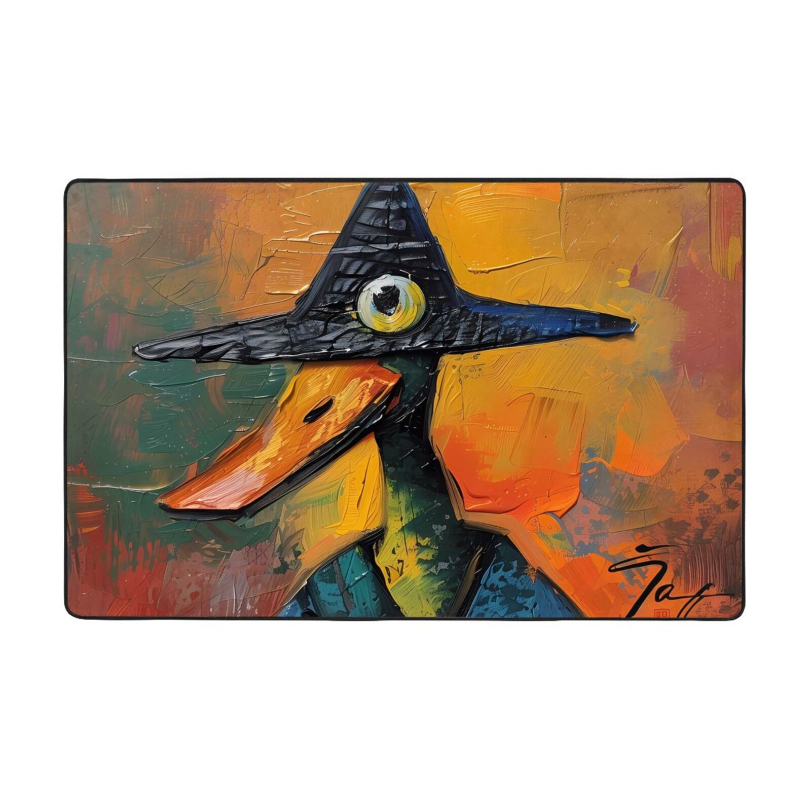 Abstract Funny Duck Bathroom Rugs Non Slip Washable, 60x39in Water ...