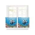 Abstract Funny Panda Diving Coral Short Blackout Curtains 30 Inch Long ...
