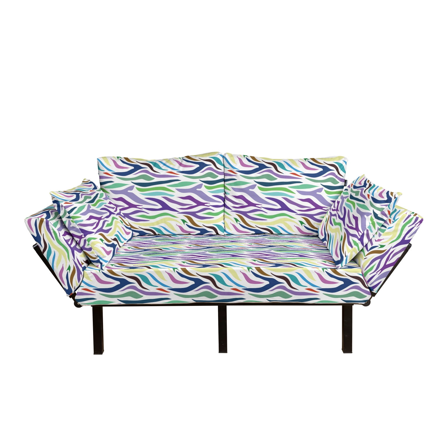 Abstract Futon Couch, Culture Motifs Oriental Influences Leopard Skin ...
