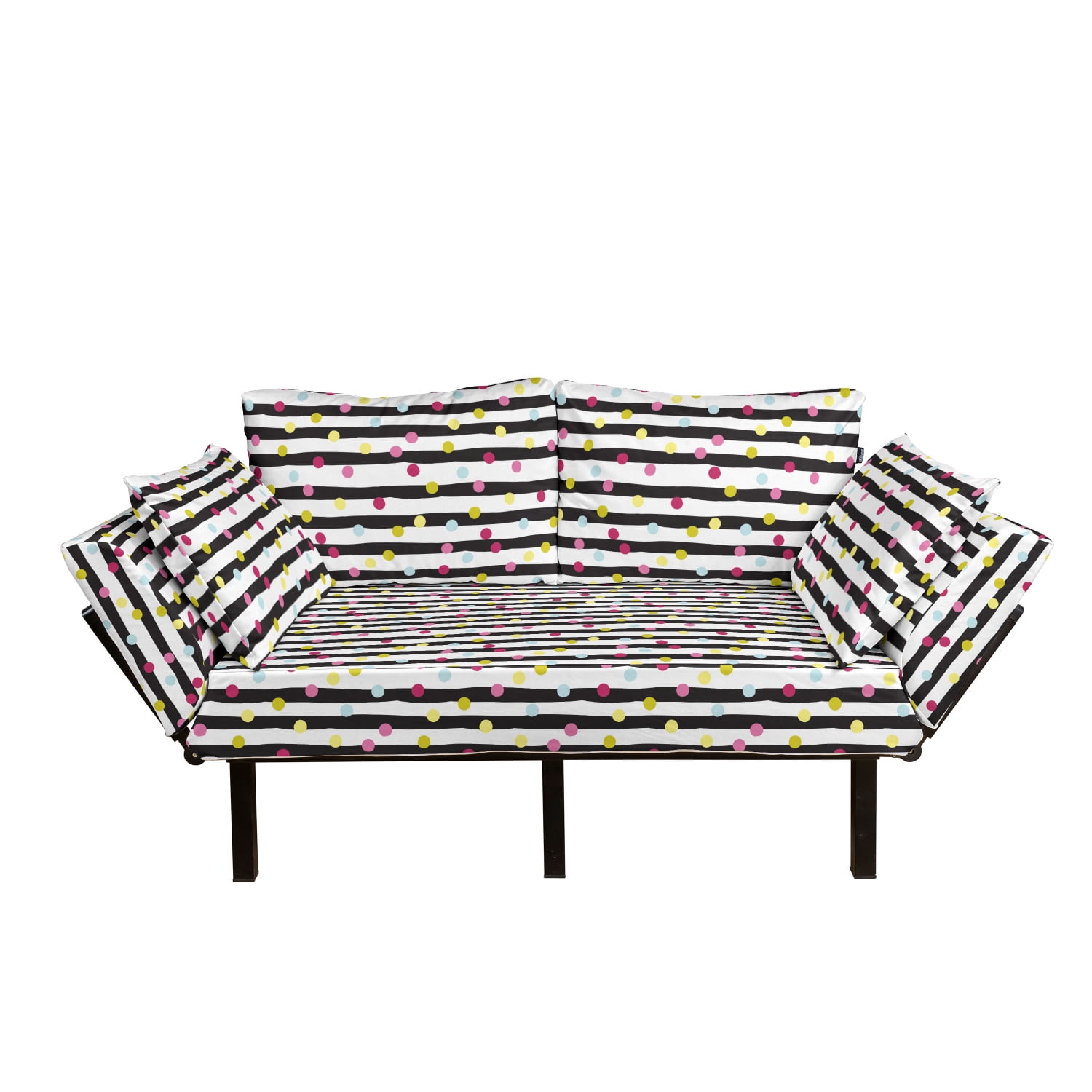 Abstract Futon Couch, Hand Drawn Vertical Monochrome Stripes Background ...