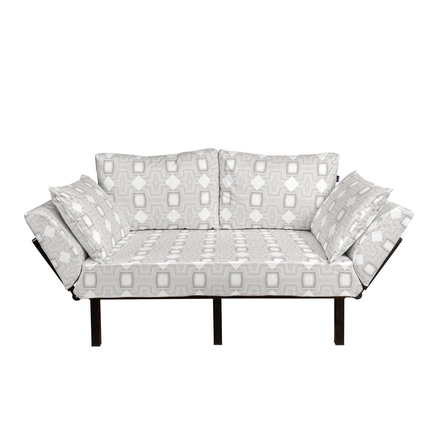 Abstract Futon Couch, Optical Futuristic Pattern Design with Modern and ...
