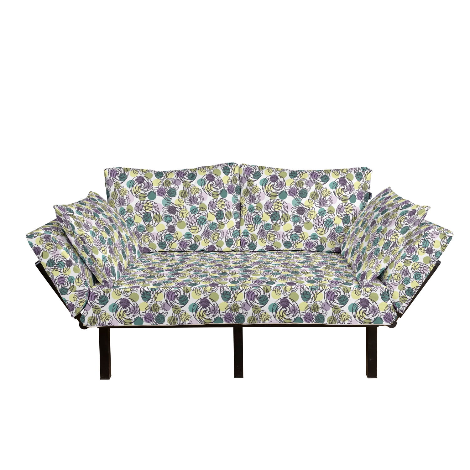 Abstract Futon Couch, Outline Lollipop Candy Spiral Sweets on Pastel ...