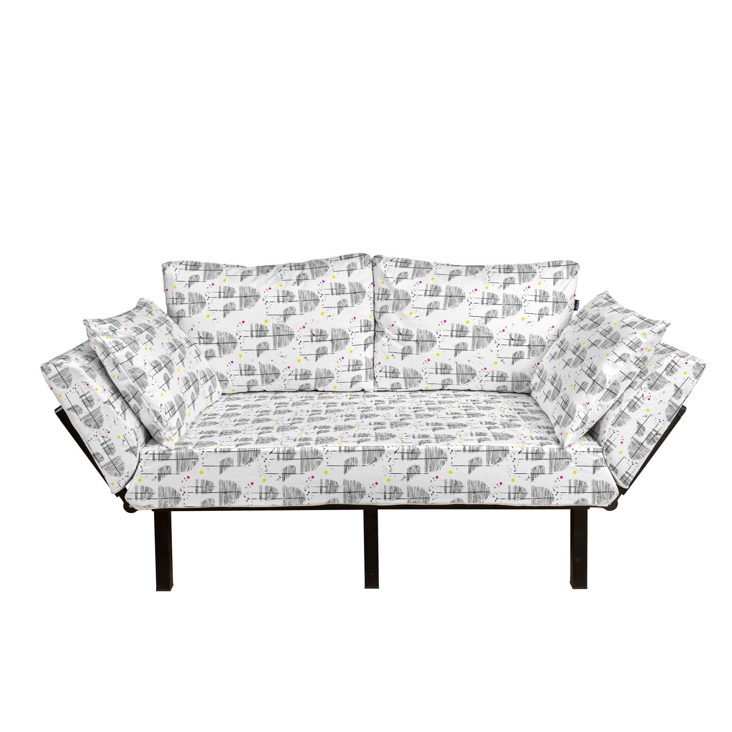 Abstract Futon Couch, Tribal Funky Stripes Combined Along Contemporary ...
