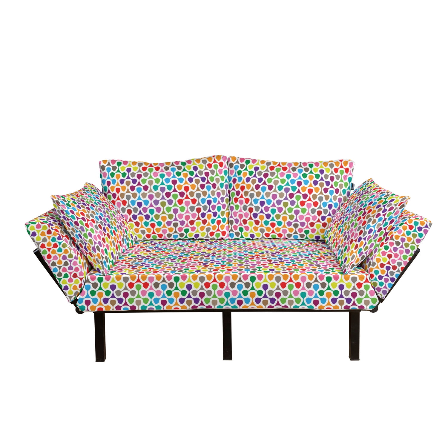 Abstract Futon Couch, Trippy Crossed Linked Geometric Puzzle Style ...