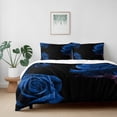 Abstract Garden Blue Rose California King Size Bed Set,Classic Country ...