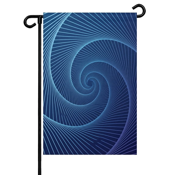 Abstract Garden Flag 12x18 Inch Blue Stripe Geometric Swirling Shape ...