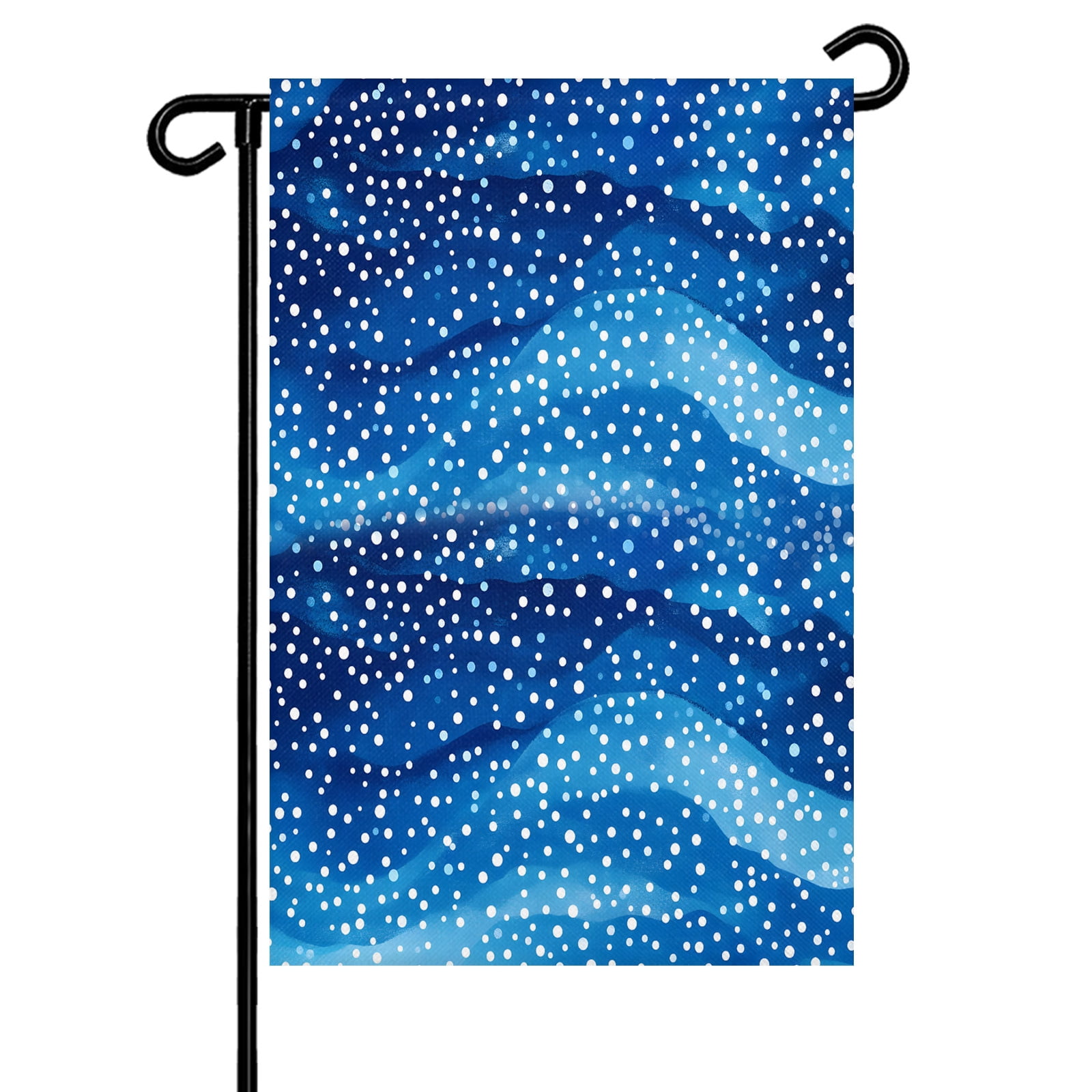 Abstract Garden Flag 12x18 Inch Blue Watercolor Wave White Point Double ...