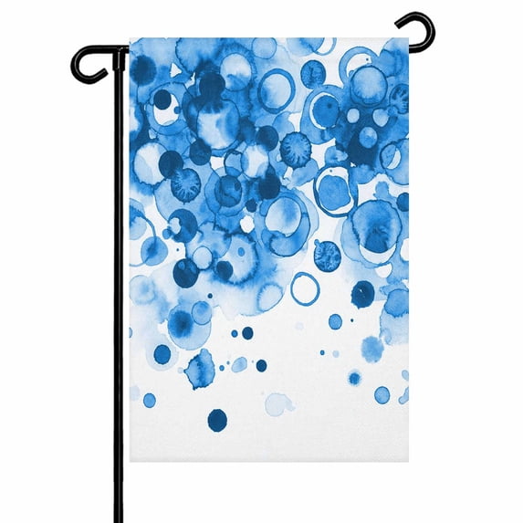 Abstract Garden Flag 28x40 Inch Blue Gradient Watercolors Ink Points ...