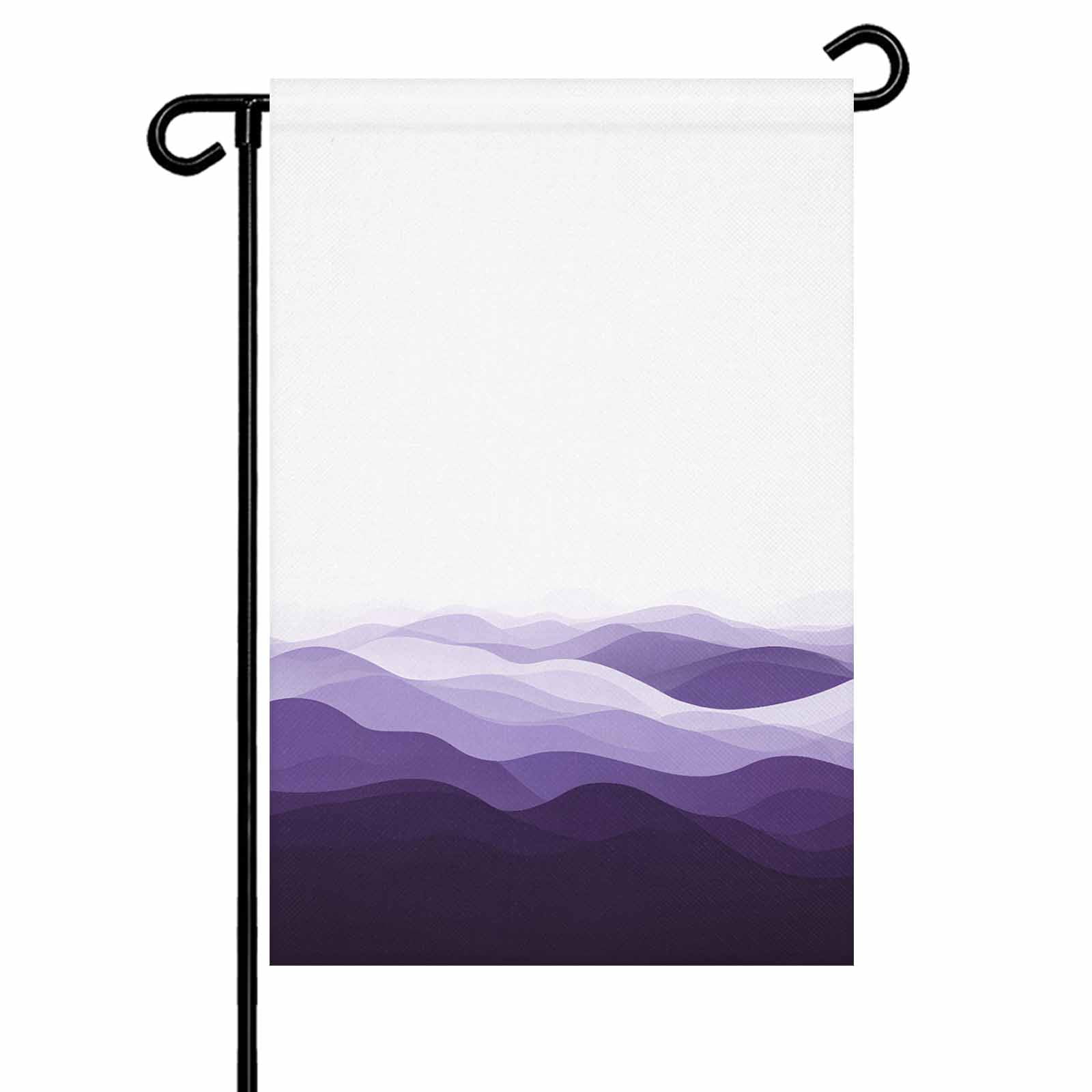 Abstract Garden Flag 28x40 Inch Minimalist Purple Wave Double Sided ...