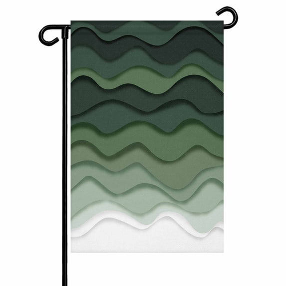 Abstract Garden Flag 28x40 Inch Sage Green Gradient Ocean Waves Sandy ...