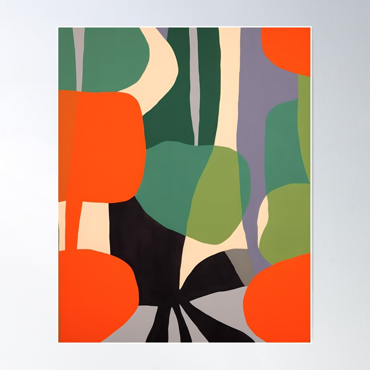 Abstract Garden Flowers Poster Wall Art, Modern Wall Decor For Living ...