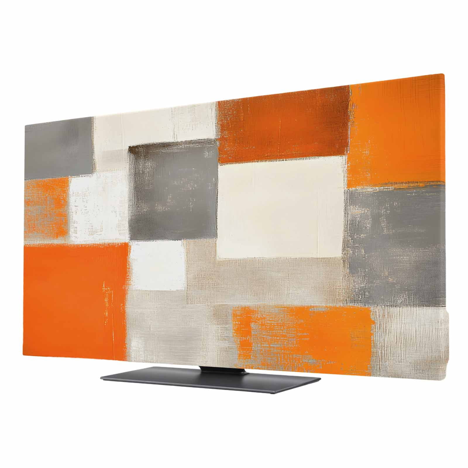 Abstract Gary Orange Paint TV Dust Cover 50 Inch, Retro Mottled Oil ...