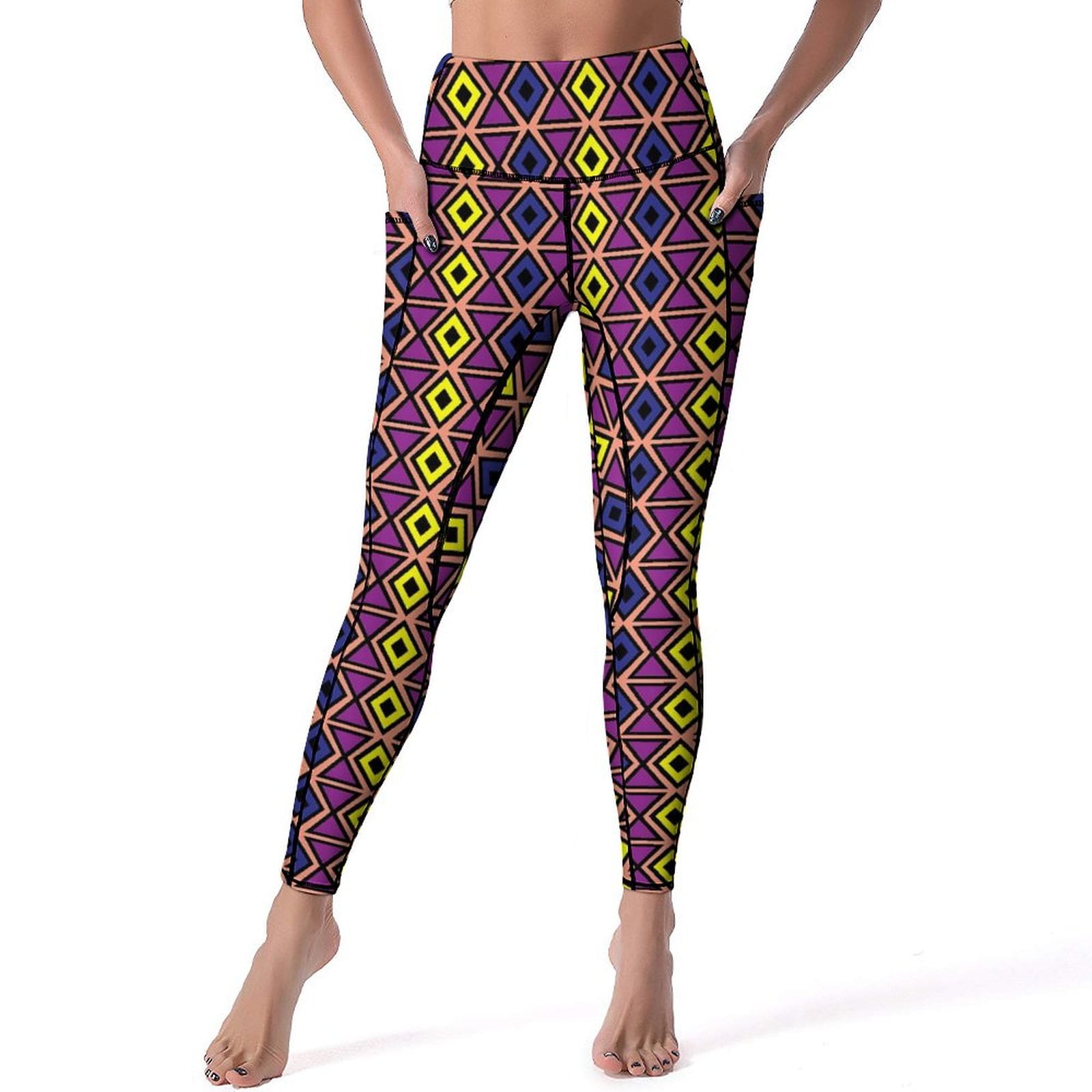 Abstract Geo Print Yoga Pants Sexy Colorful Geometric Graphic Leggings ...