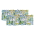 Abstract Geometric 2 Panels Kitchen Valance, Yellow Blue Green Oil ...