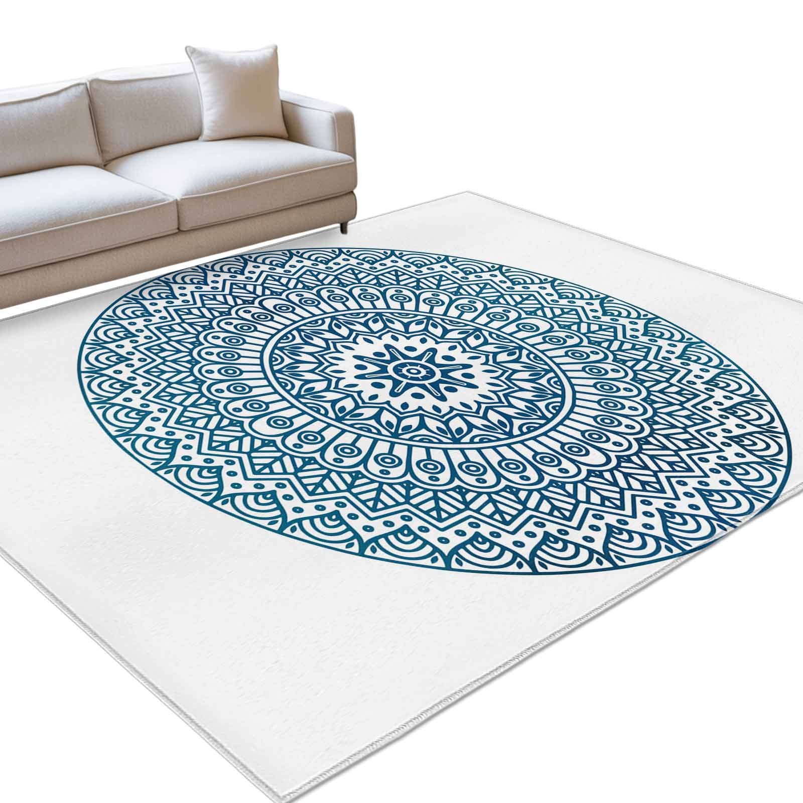 Abstract Geometric Area Rug, Bohemian Style Boho Farmhouse Non-Slip ...